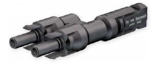 MC4 Branch Socket - connecting one female MC4 cable into two male MC4 ...