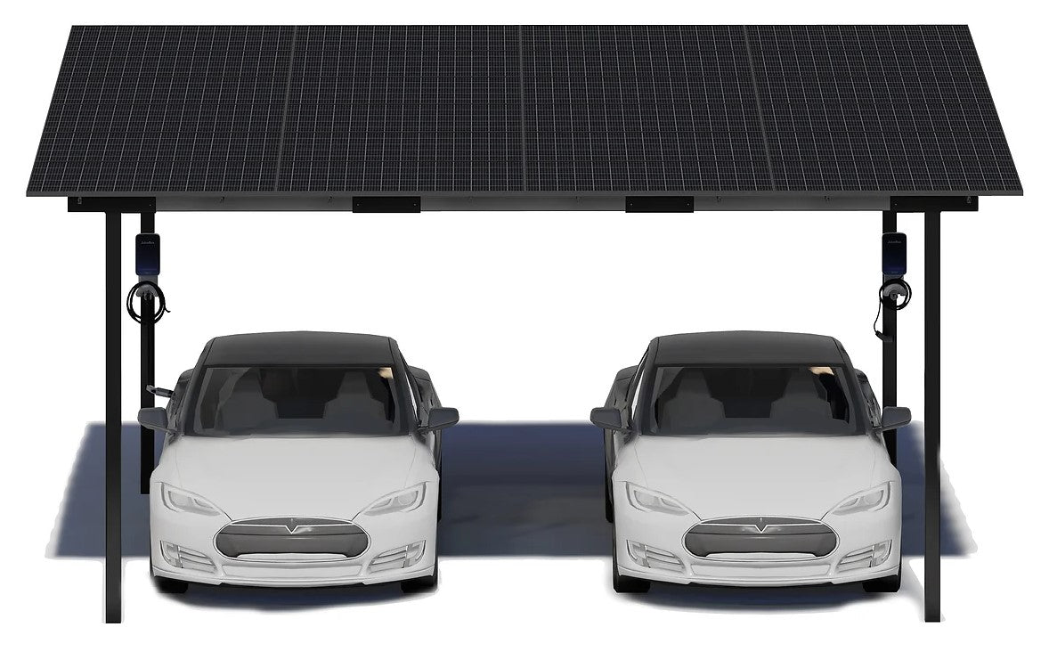 The Blikir Solar Carport / Canopy with a five degree tilt and capacity ...